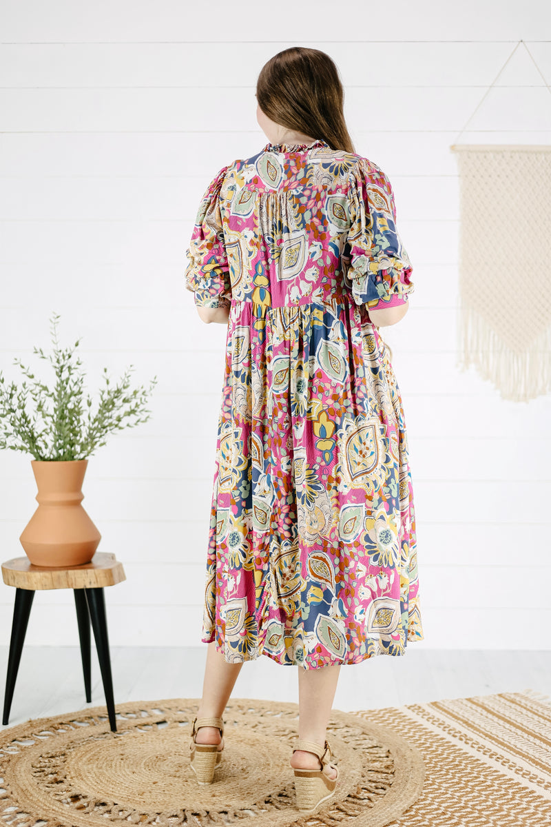 Devanie Print Dress - Pink Multi – Slaydon & Rose